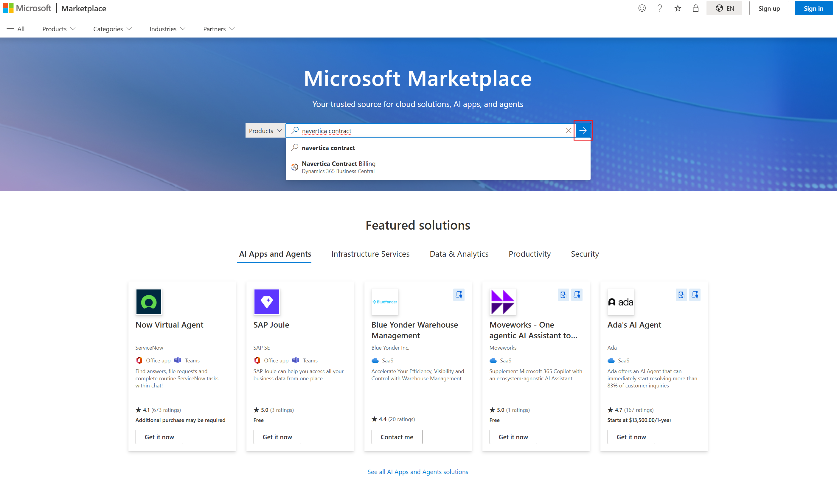 Installing Apps from AppSource - Application On-line Help